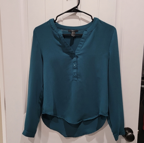 H&M | Tops | Hm Dark Teal Blouse | Poshmark